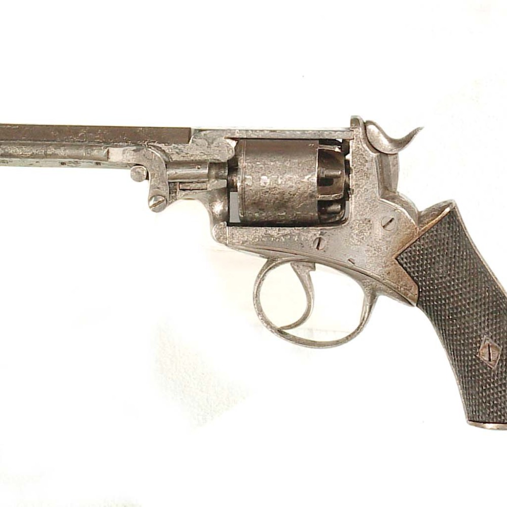 Monty Whitley, Inc. | RARE WEBLEY “WEDGE FRAME” PERCUSSION REVOLVER.